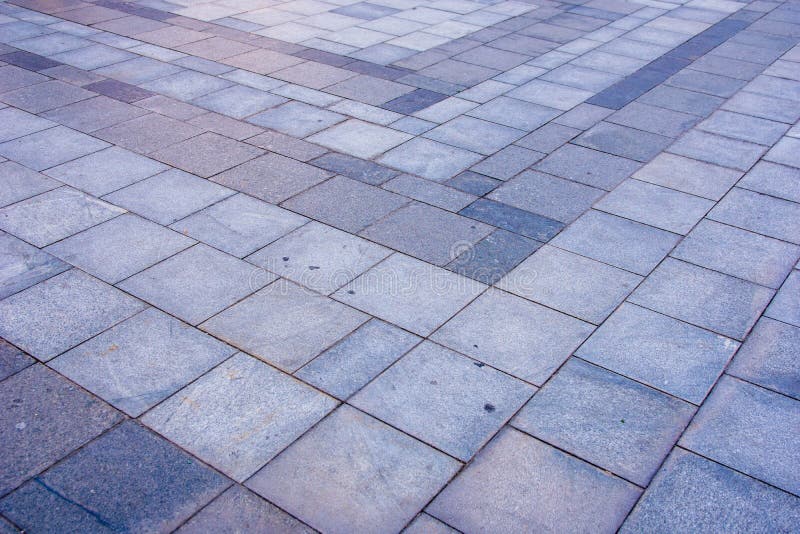Grey Brick Pavement in the City in Diagonal Stock Photo - Image of gray ...
