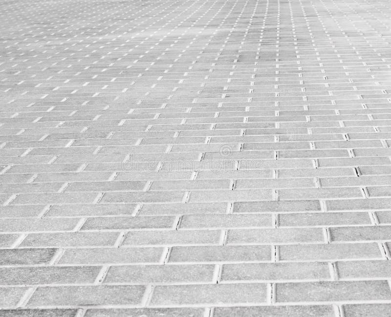 Grey Brick Stone Street Road. Light Sidewalk Stock Photo - Image of ...