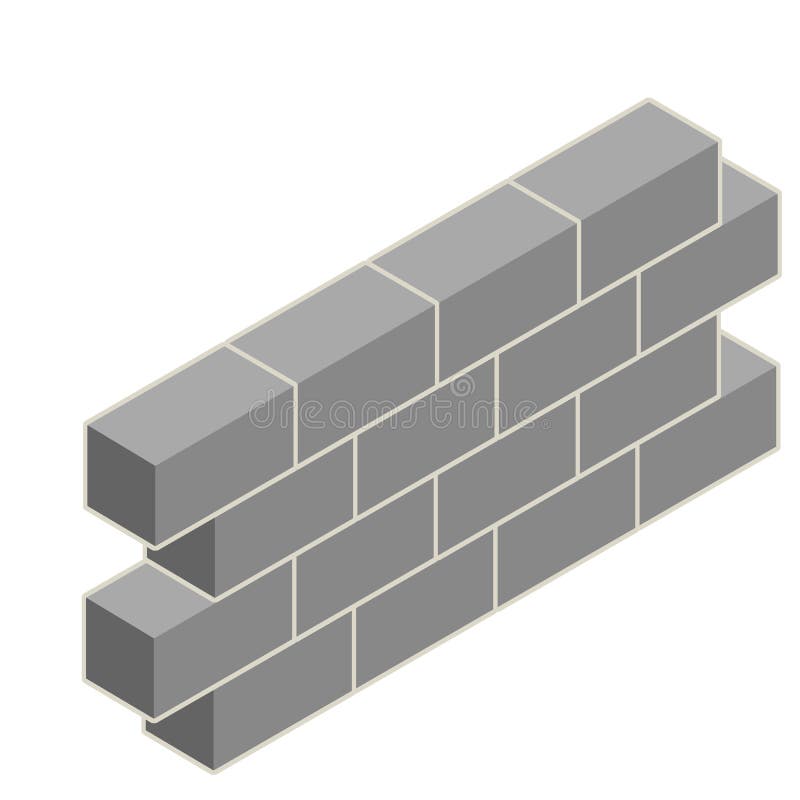 Grey Brick Wall of House. Element of Building Construction Stock Vector ...