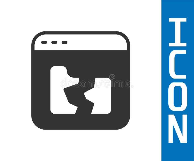 Grey Broken File Icon Isolated on White Background. Vector Stock Vector ...