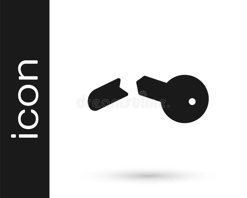 Grey Broken Key Icon Isolated on White Background. Vector Illustration ...