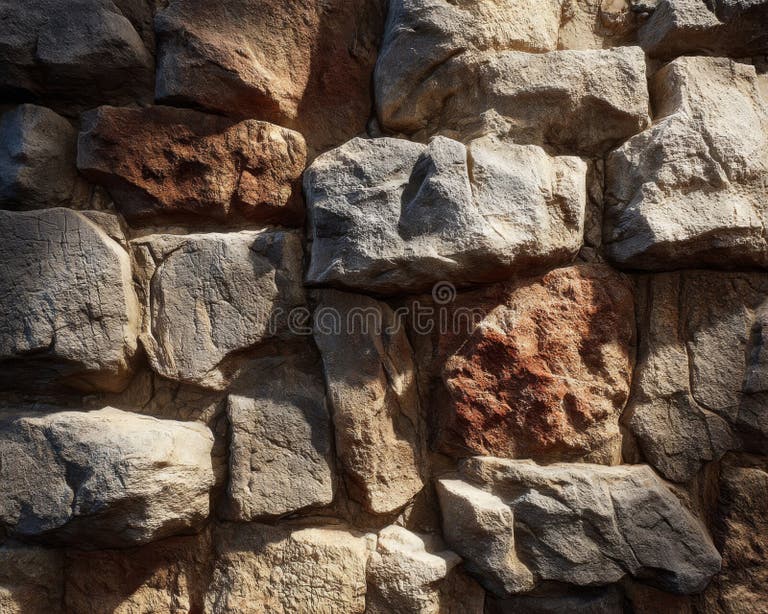 Grey and Brown Stone Wall Texture Stock Illustration - Illustration of ...