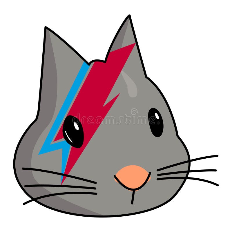 Grey Bunny Character , Lightning Face. Animal. Flat Design Stock Photo ...