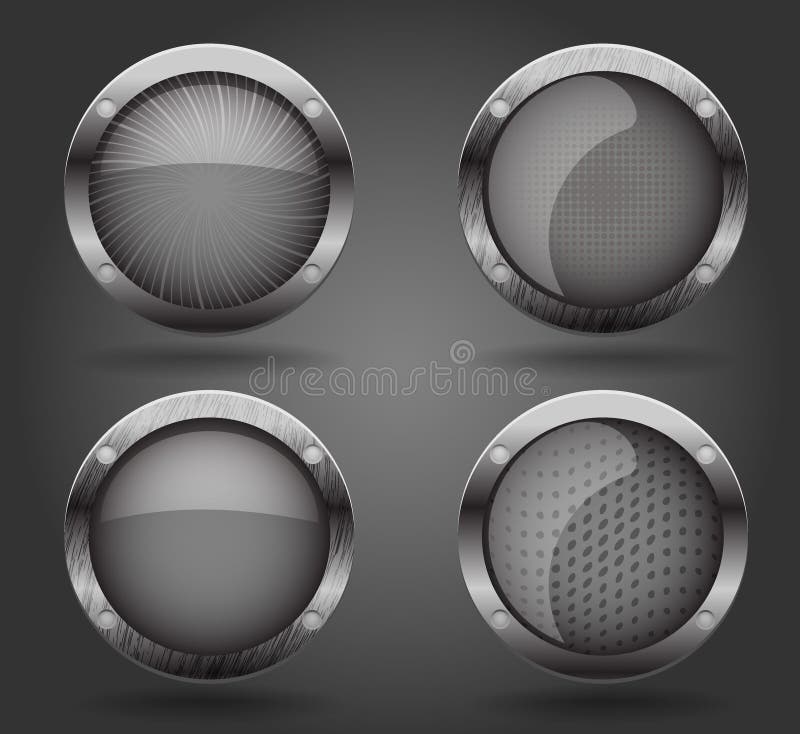 Grey buttons. stock vector. Illustration of design, halftone - 43690087