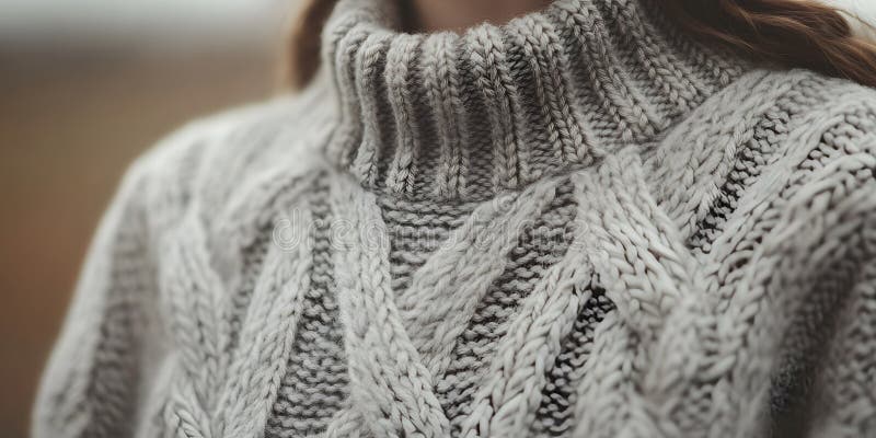 Grey Cable Knit Sweater Texture Close Up Photo Stock Illustration ...