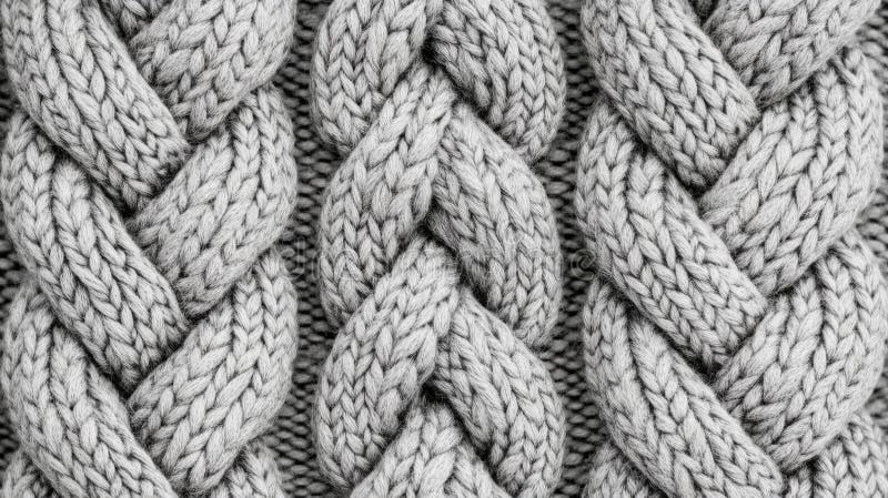 Grey Cable Knit Texture Detailed Close Up Stock Illustration ...