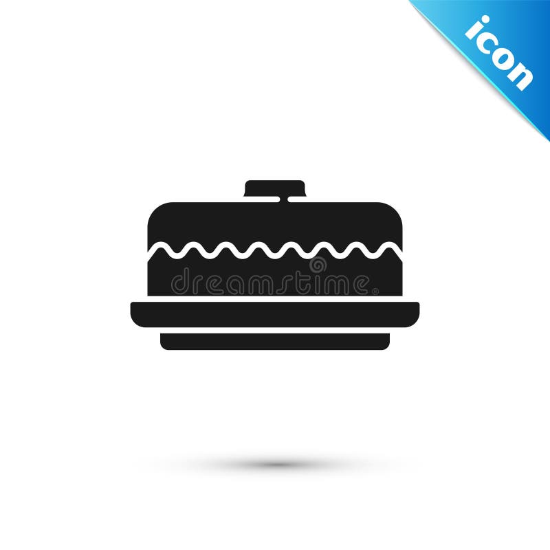 Grey Cake Icon Isolated on White Background. Happy Birthday. Vector ...