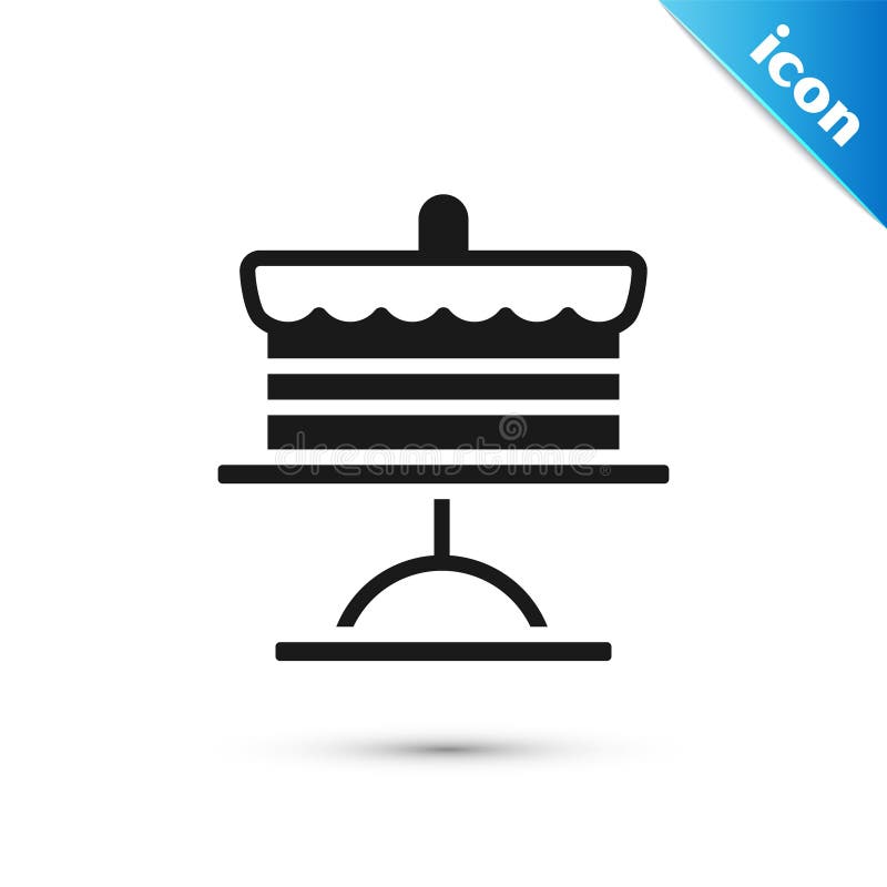 Grey Cake Icon Isolated on White Background. Happy Birthday Stock ...