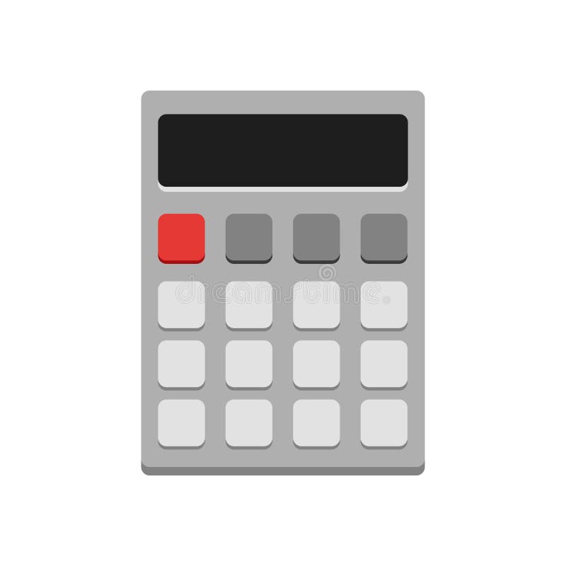 Grey Calculator Flat Vector Icon Stock Illustration - Illustration of ...