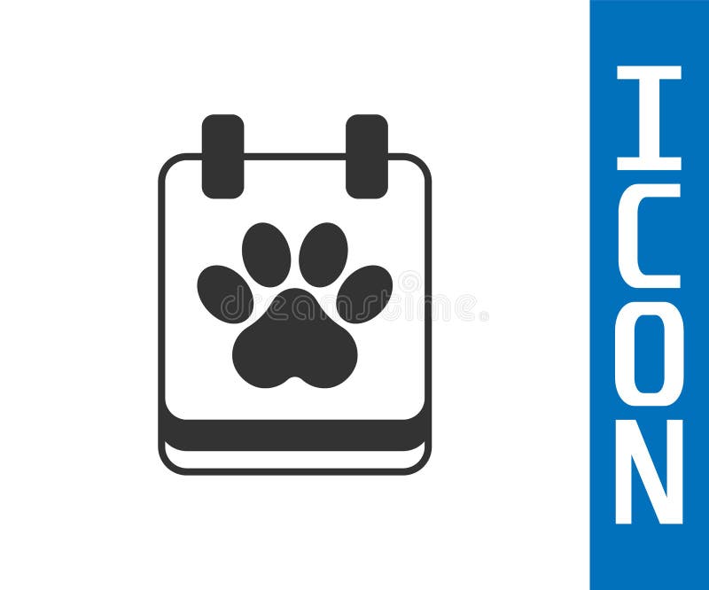 Grey Calendar Grooming Icon Isolated on White Background. Event ...