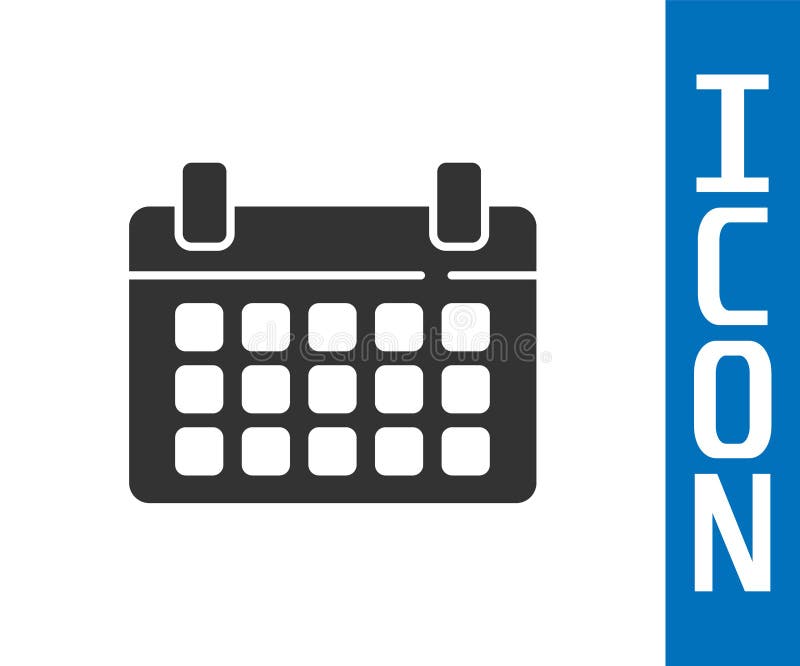 Grey Calendar Icon Isolated on Grey Background. Event Reminder Symbol ...