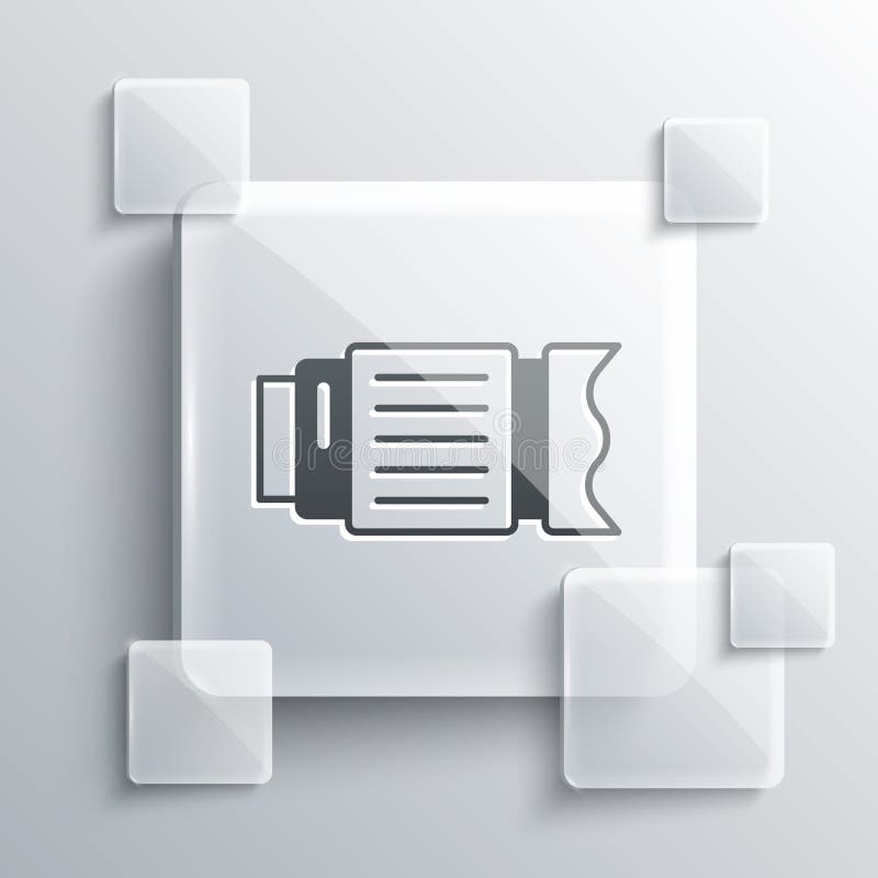 Grey Camera Photo Lens Icon Isolated on Grey Background. Square Glass ...