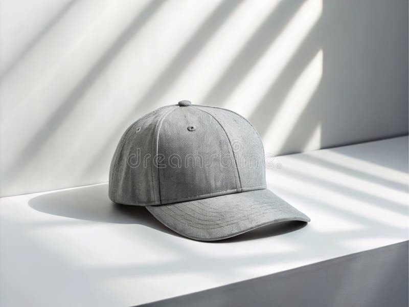 Grey Cap on White Background with Diffused Lighting Stock Illustration ...