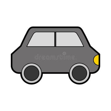 Grey car cartoon stock vector. Illustration of silhouette - 93595482