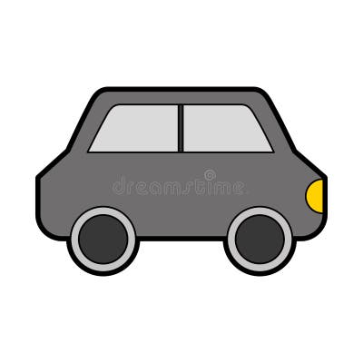 Grey car cartoon stock vector. Illustration of silhouette - 93595482