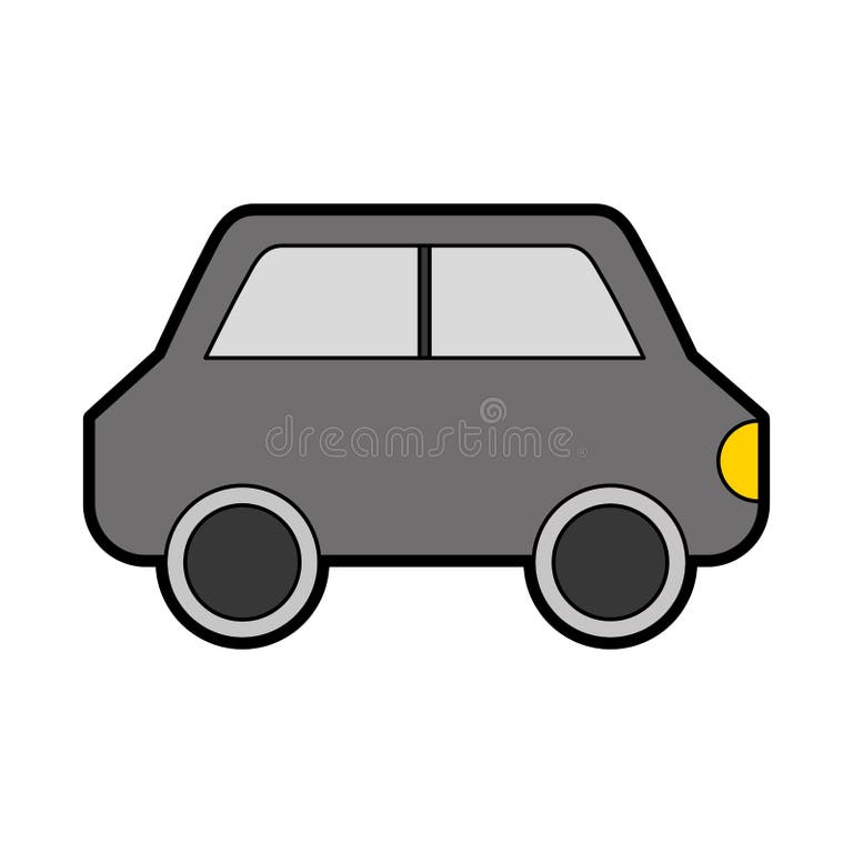 Grey car cartoon stock vector. Illustration of silhouette - 93595482
