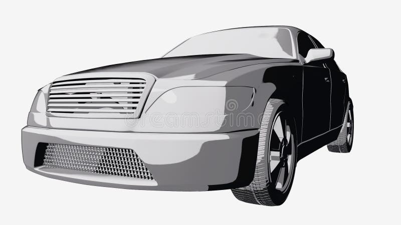 Grey Car Comic Book 3D Illustration Stock Illustration - Illustration ...
