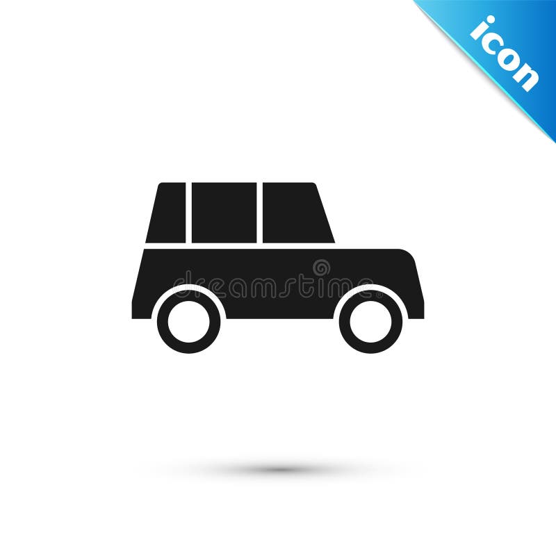 Grey Car Icon Isolated on White Background. Front View Stock Vector ...