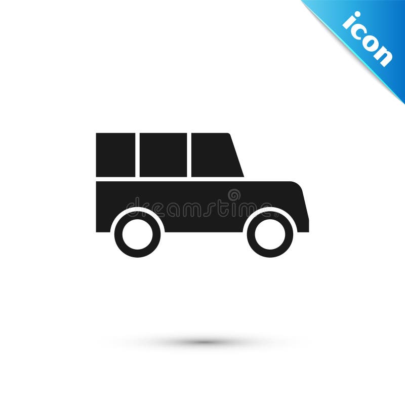 Grey Car Icon Isolated on White Background. Front View Stock ...