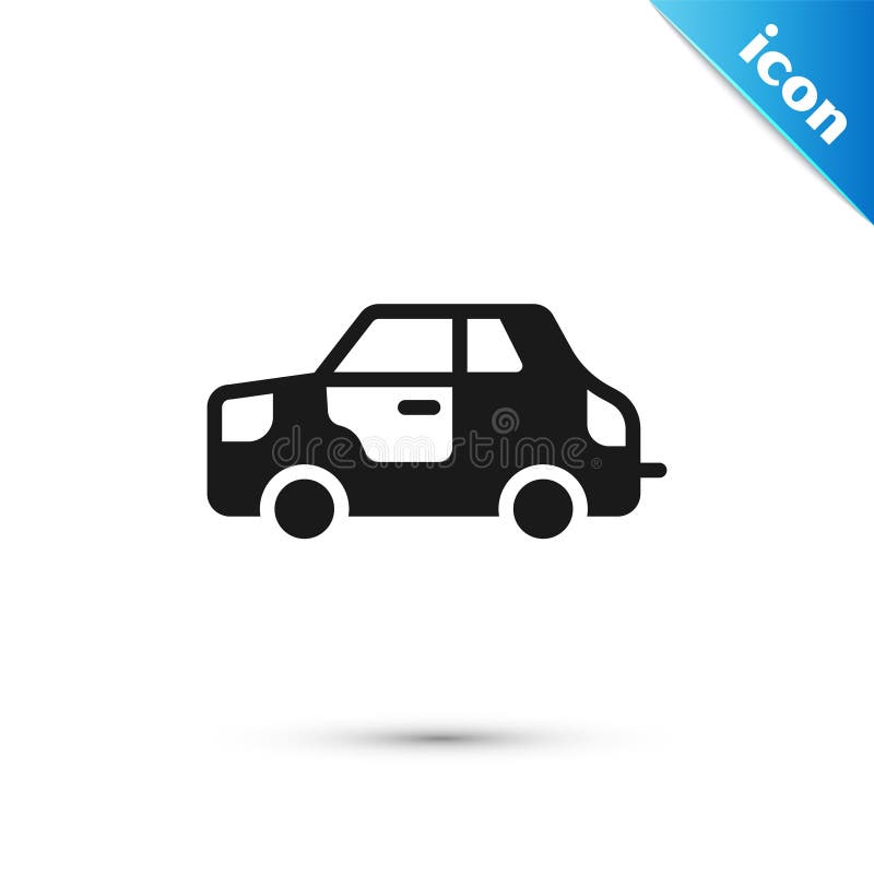 Grey Car Icon Isolated on White Background. Front View Stock Vector ...