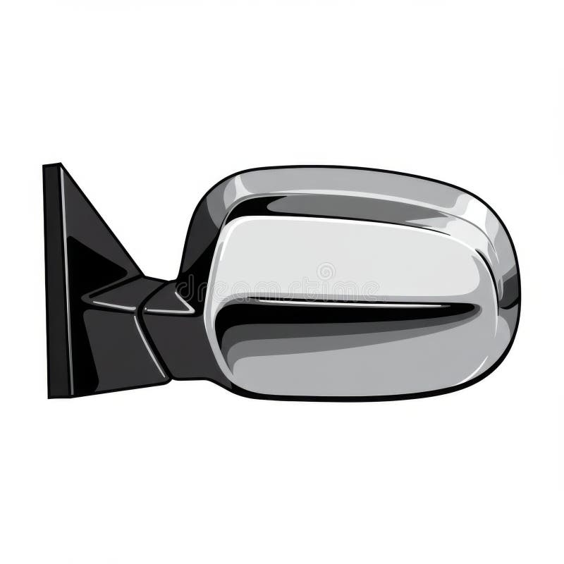 Grey Car Side Mirror Illustration Stock Illustration - Illustration of ...