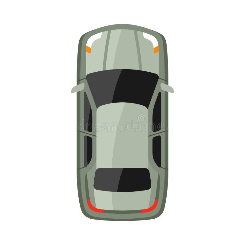 Grey Car Top View Vector Illustration. Sedan Car Illustration. Stock ...