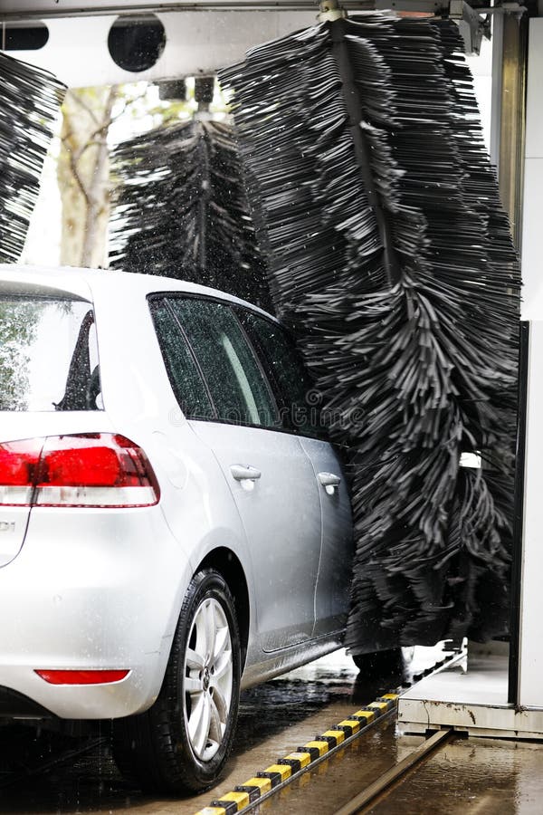 Grey Car during Washing Process Stock Photo - Image of robot, upkeep ...
