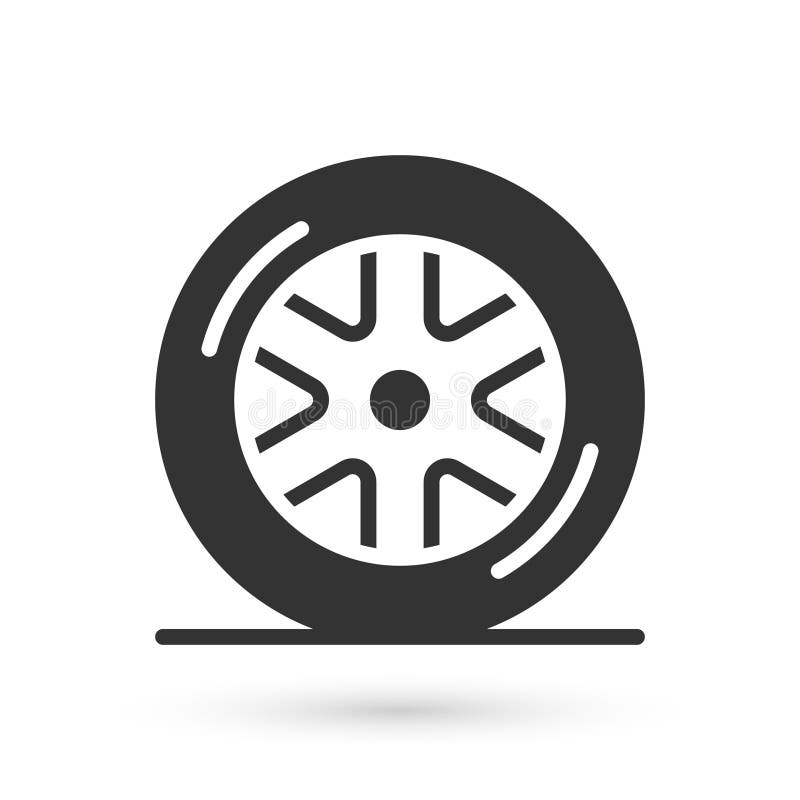 Grey Car Wheel Icon Isolated on White Background. Vector Stock Vector ...