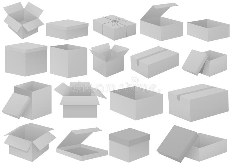 Horizontal Box Template. Vector Packing. Simple Cardboard Cut Stock ...