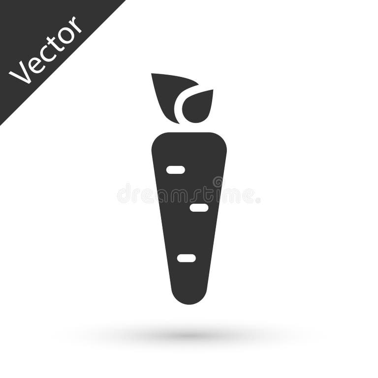 Grey Carrot Icon Isolated on White Background. Vector Stock ...