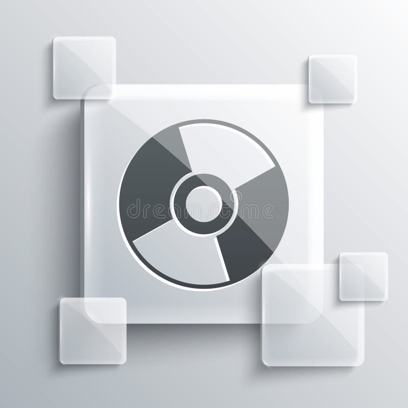 Grey CD or DVD Disk Icon Isolated on Grey Background. Compact Disc Sign ...
