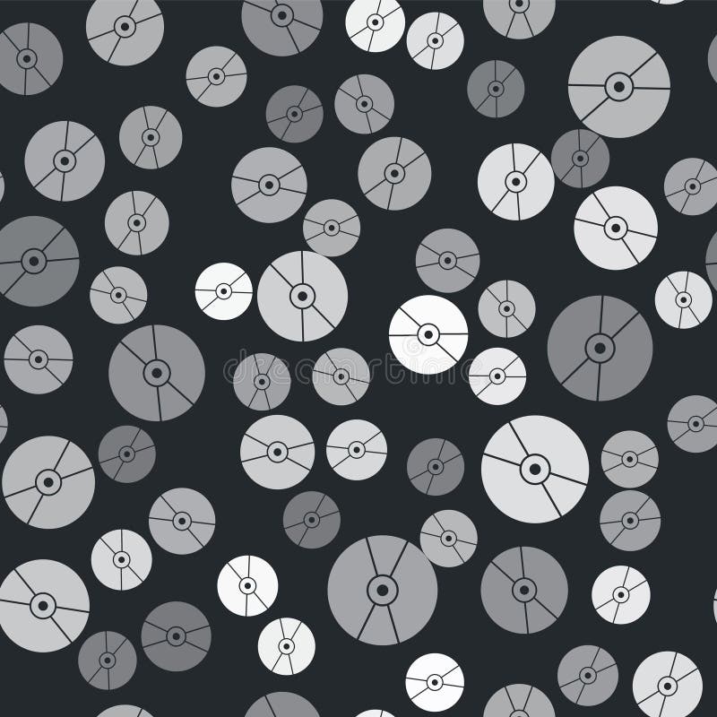 Grey CD or DVD Disk Icon Isolated Seamless Pattern on Black Background ... Grey CD or DVD Disk Icon Isolated Seamless Pattern on Black Background ...