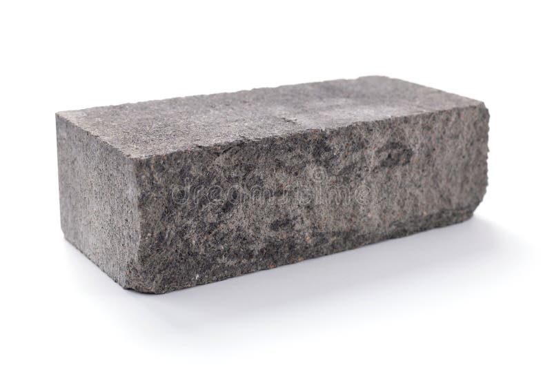 Grey Cement Brick Isolated on White Background. Construction Brick ...