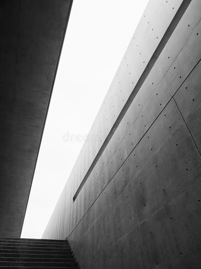 Grey Cement Panel Concrete Wall Building Space Minimal Architecture ...