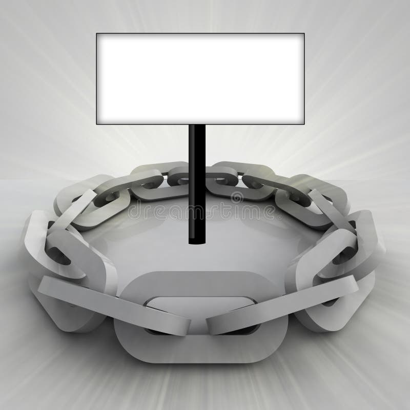 Grey Chain Circle with Clear Board Stock Illustration - Illustration of ...