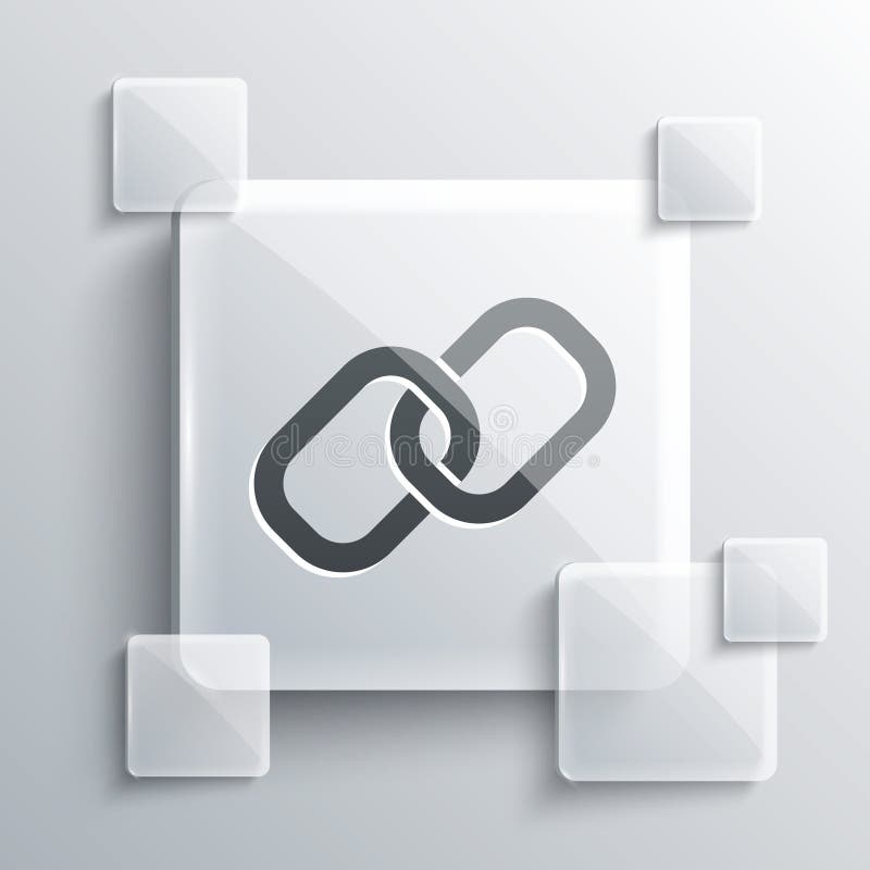Grey Chain Link Icon Isolated on Grey Background. Link Single ...