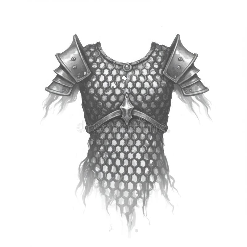 Grey Chainmail Armor Illustration Stock Illustration - Illustration of ...
