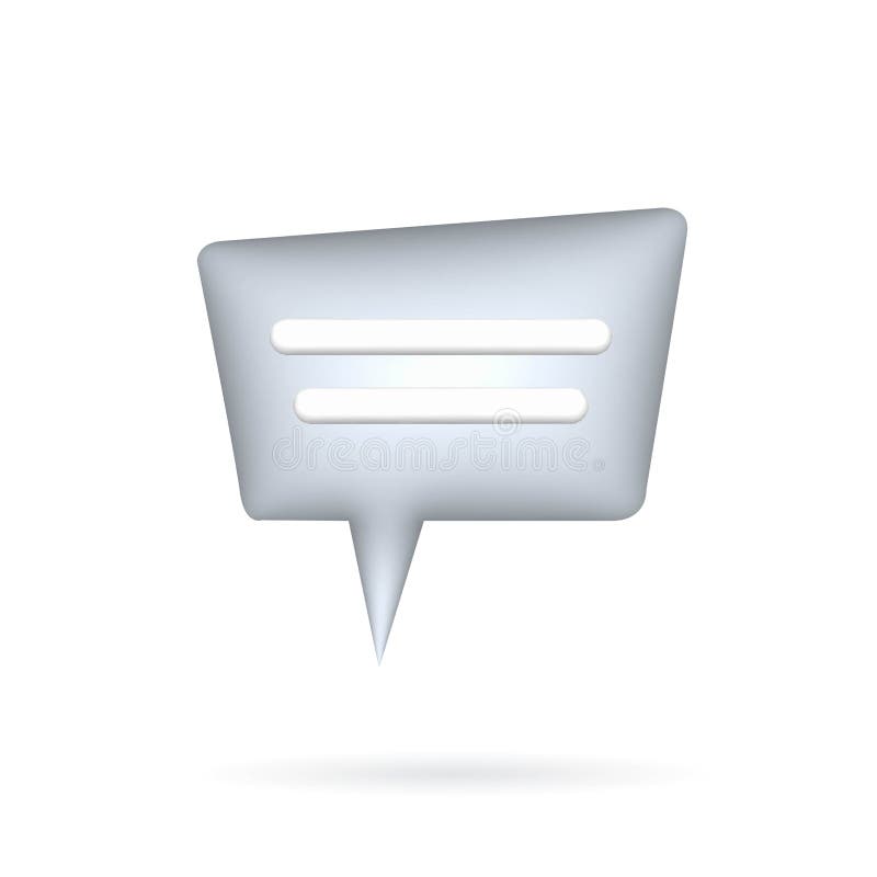 Grey Chat Speech 3D Bubble for Communication Concept and Web UI Stock ...