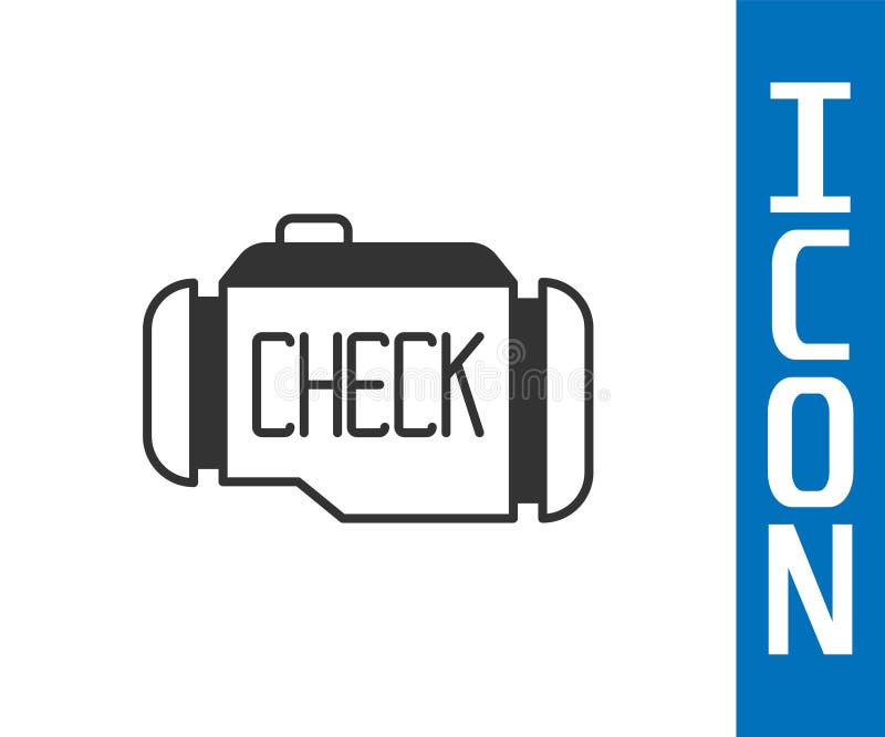 Grey Check Engine Icon Isolated on White Background. Vector Stock ...
