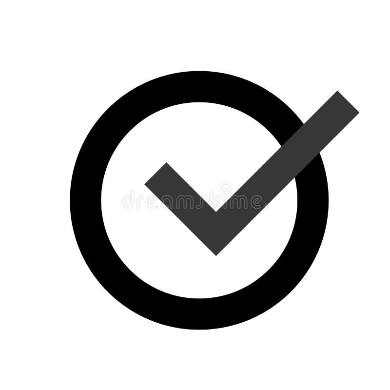 Grey Check Mark Icon in a Circle. Check List Button Icon. Check Mark ...