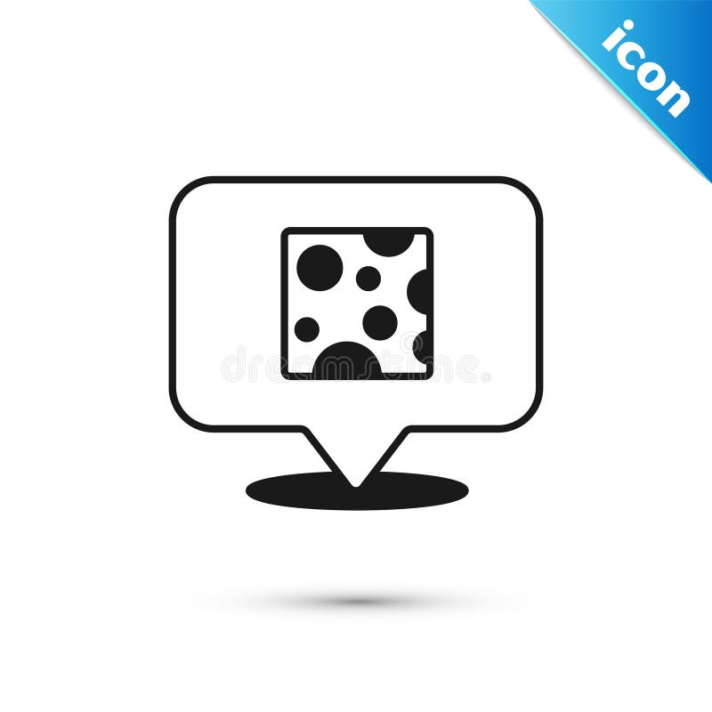 Grey Cheese Icon Isolated Seamless Pattern on Black Background. Vector ...