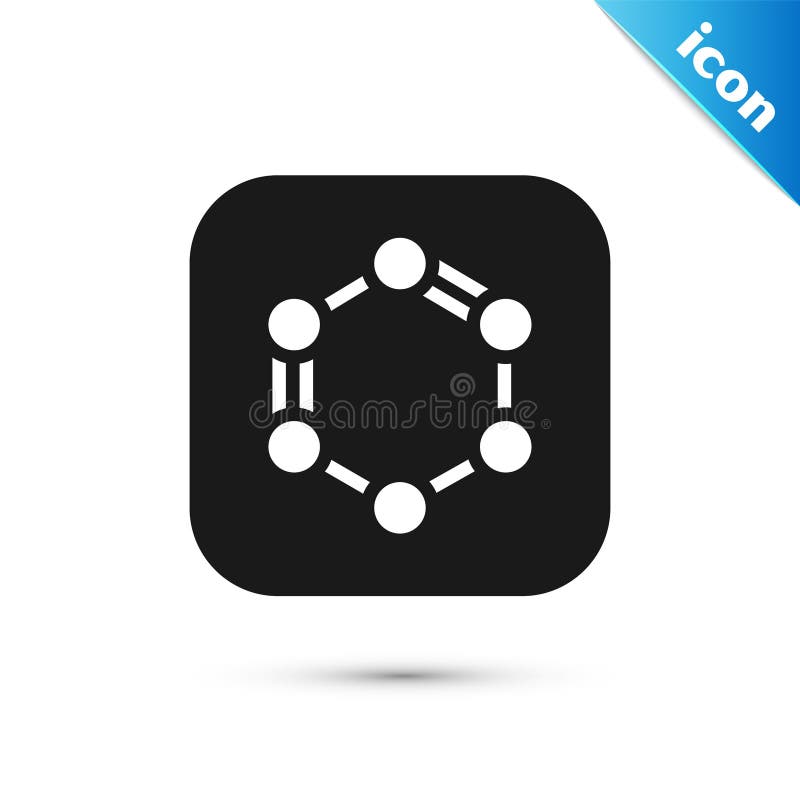 Grey Chemical Formula Consisting of Benzene Rings Icon Isolated on ...