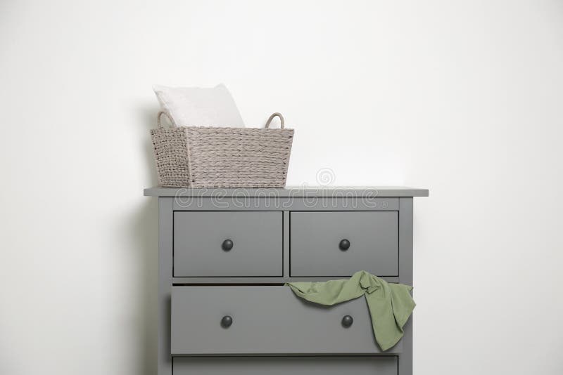 Grey Chest of Drawers on Background Stock Image - Image of color ...