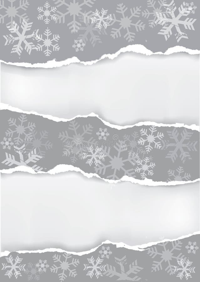 Snowflakes Background With Ripped Paper Stock Illustration ...