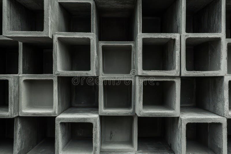 Grey Cinder Blocks Stacked for Construction Site Use Stock Photo ...