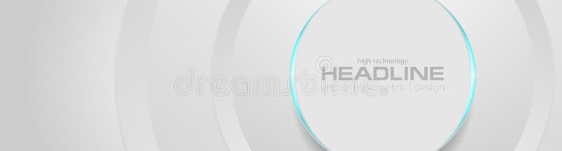 Grey Circle with Cyan Light Abstract Tech Banner Design Stock Vector ...