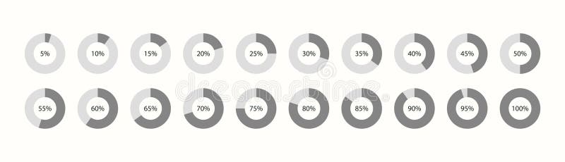 Grey Circle Filling Template. 100 Percent Round Pie Chart. Diagram ...