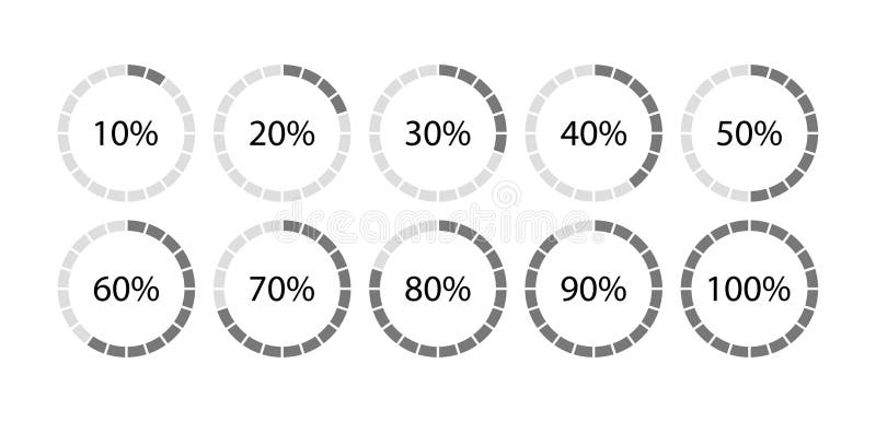Grey Circle 100 Percent Filling. Round Pie Chart Template. Circular ...