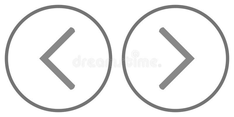 Grey Circles with Arrow Icons Showing Left and Right Stock Illustration ...
