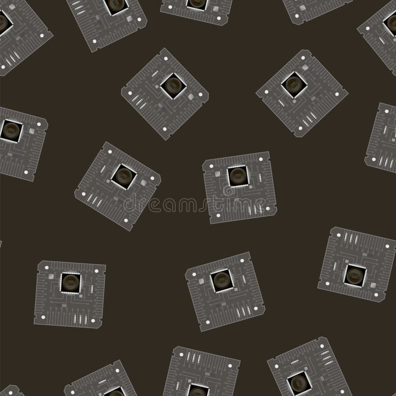 Grey Circuit Board Seamless Pattern Ilustração Stock - Ilustração de ...